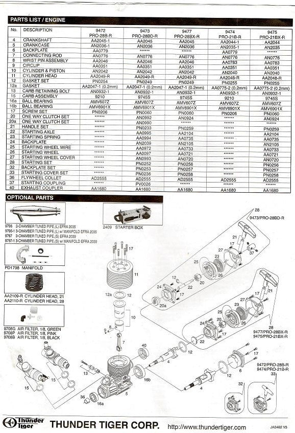 Thunder Tiger Pro-21B Carburetor Assembly 9229 – ThunderTiger